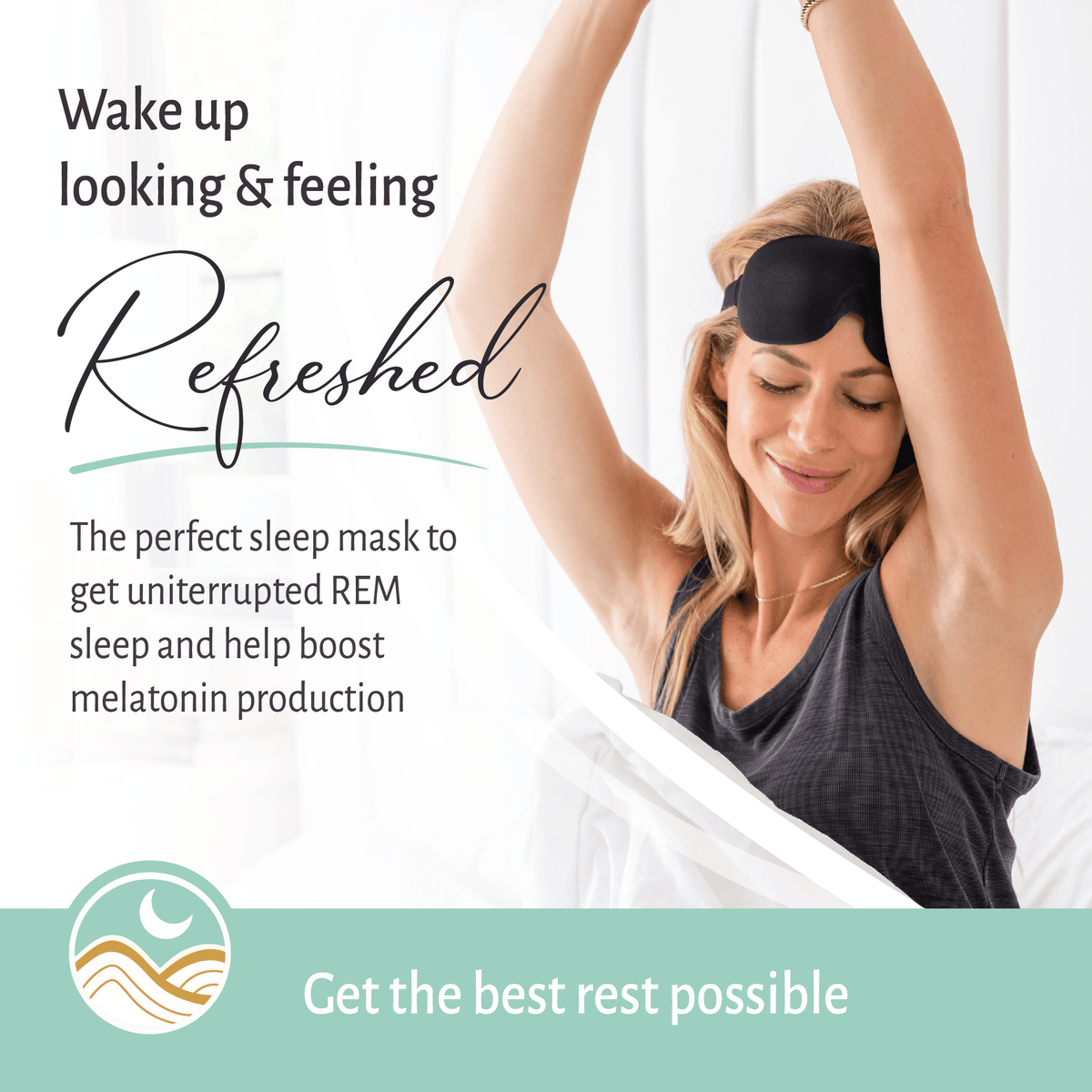 NIDRA DEEP REST EYE MASK: Luxury Sleep Mask with Contoured Shape - Black